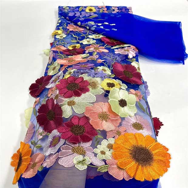 flora lace dress embroidery fabric - Ruzhou Yunfan Textile
